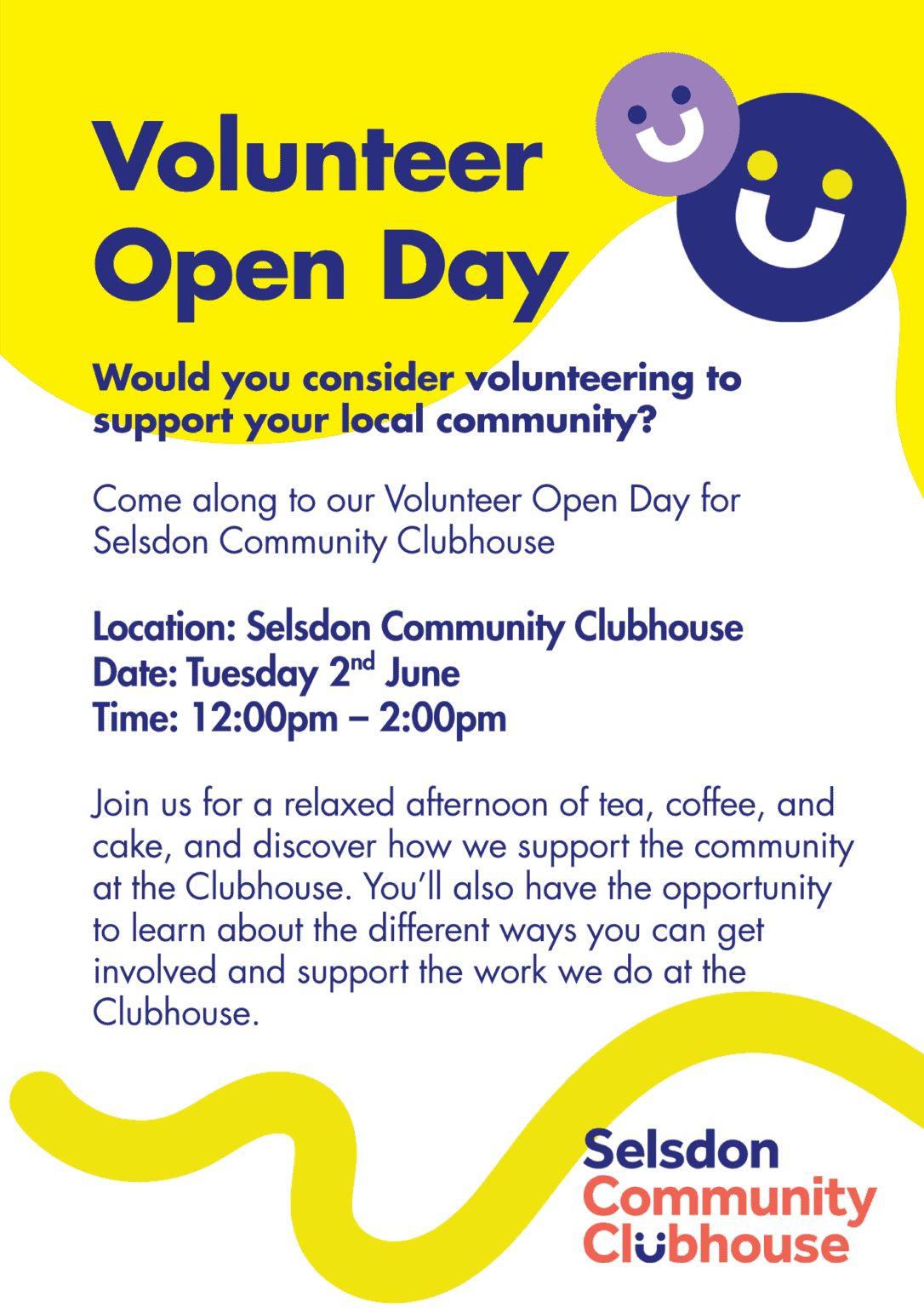 Volunteer Open Day, May 2026 | Selsdon Community Clubhouse